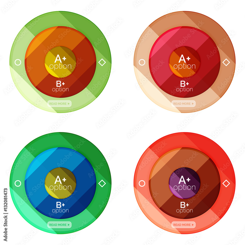 Set of round option diagram template for your data or options Stock ...
