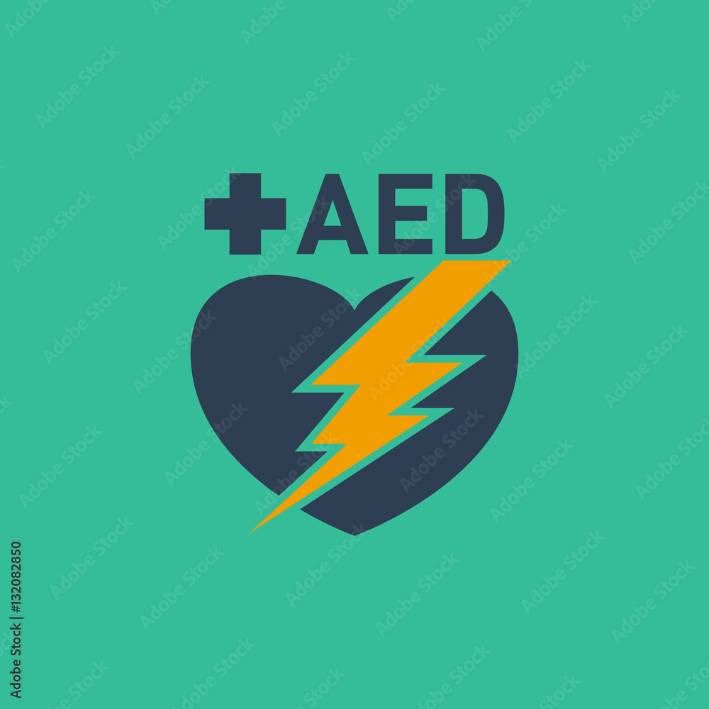 AED (Automated External Defibrillator) vector logo Stock Vector | Adobe ...
