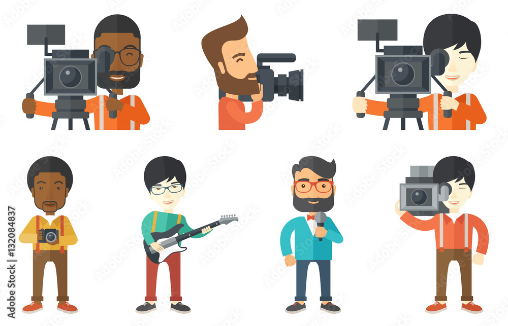 Vector set of media people characters. Stock Vector | Adobe Stock