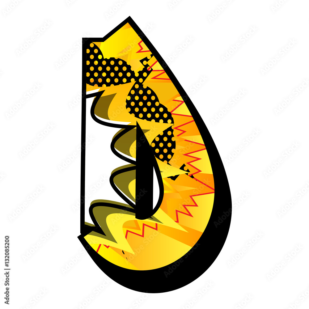 Vettoriale Stock Letter D filled with comic book explosion, background ...