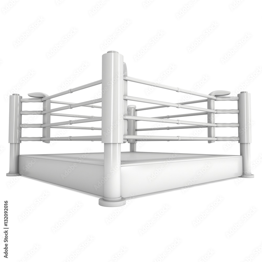 Boxing ring. High resolution 3d render of blank arena isolated on white ...