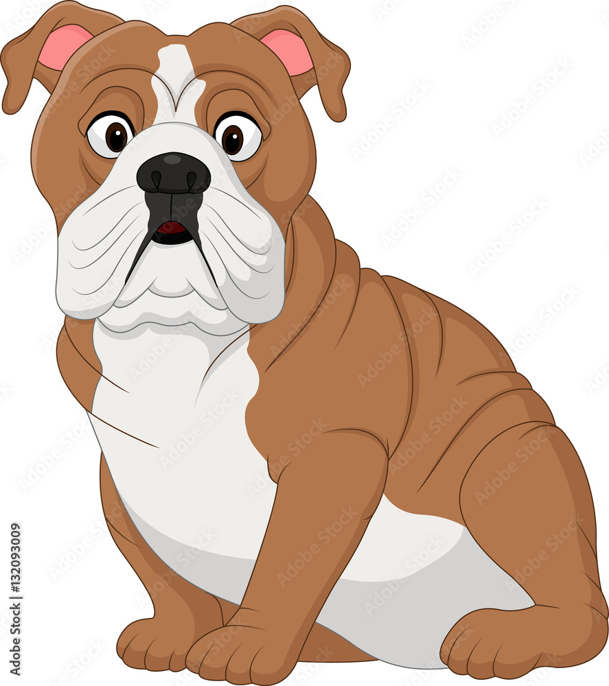 Cartoon bulldog sitting Stock Vector | Adobe Stock