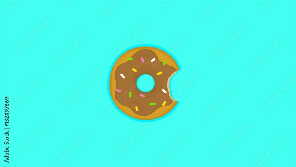 Loading waiting circle - cartoon style doughnut. Buffering HD animation ...