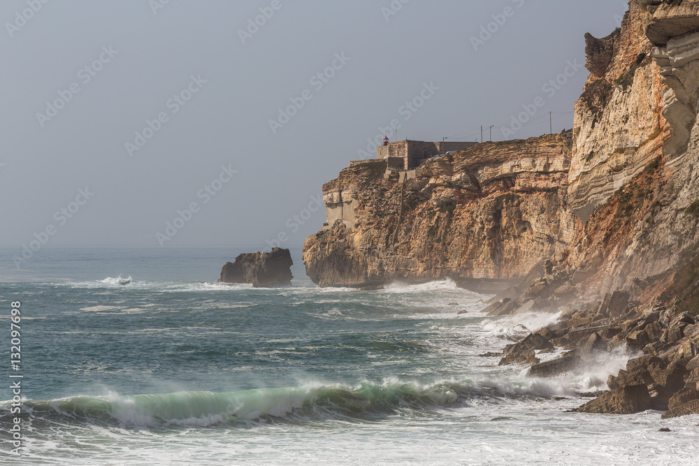 Nazare Portugal Lighthouse Cliff