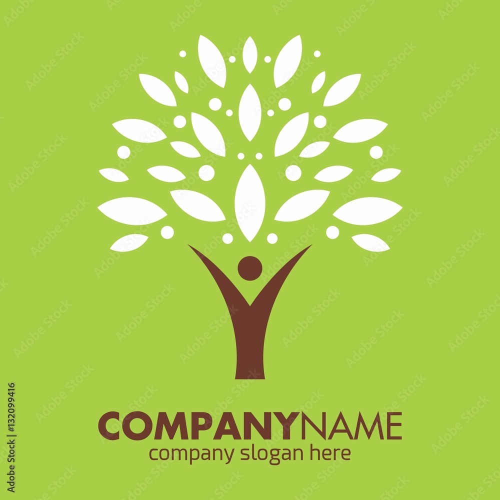growing tree logo icon vector template Stock Vector | Adobe Stock