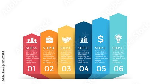 Vector up arrows infographic, progress diagram chart, stairs graph ...
