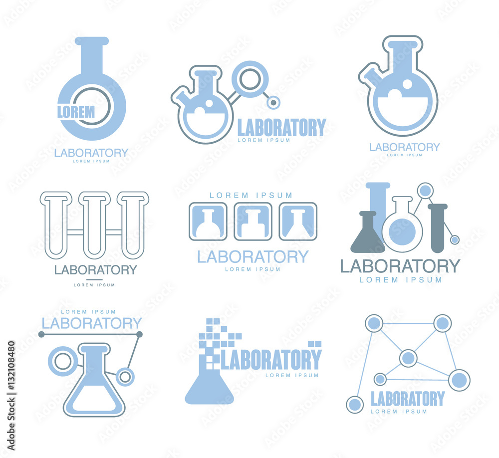 Chemical Laboratory Facility Logo Graphic Design Templates Set In Light ...