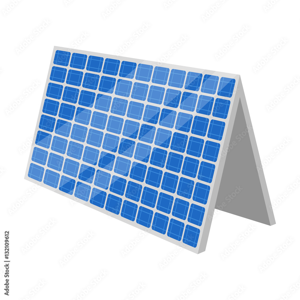 Solar panel icon in cartoon style isolated on white background. Bio and ...