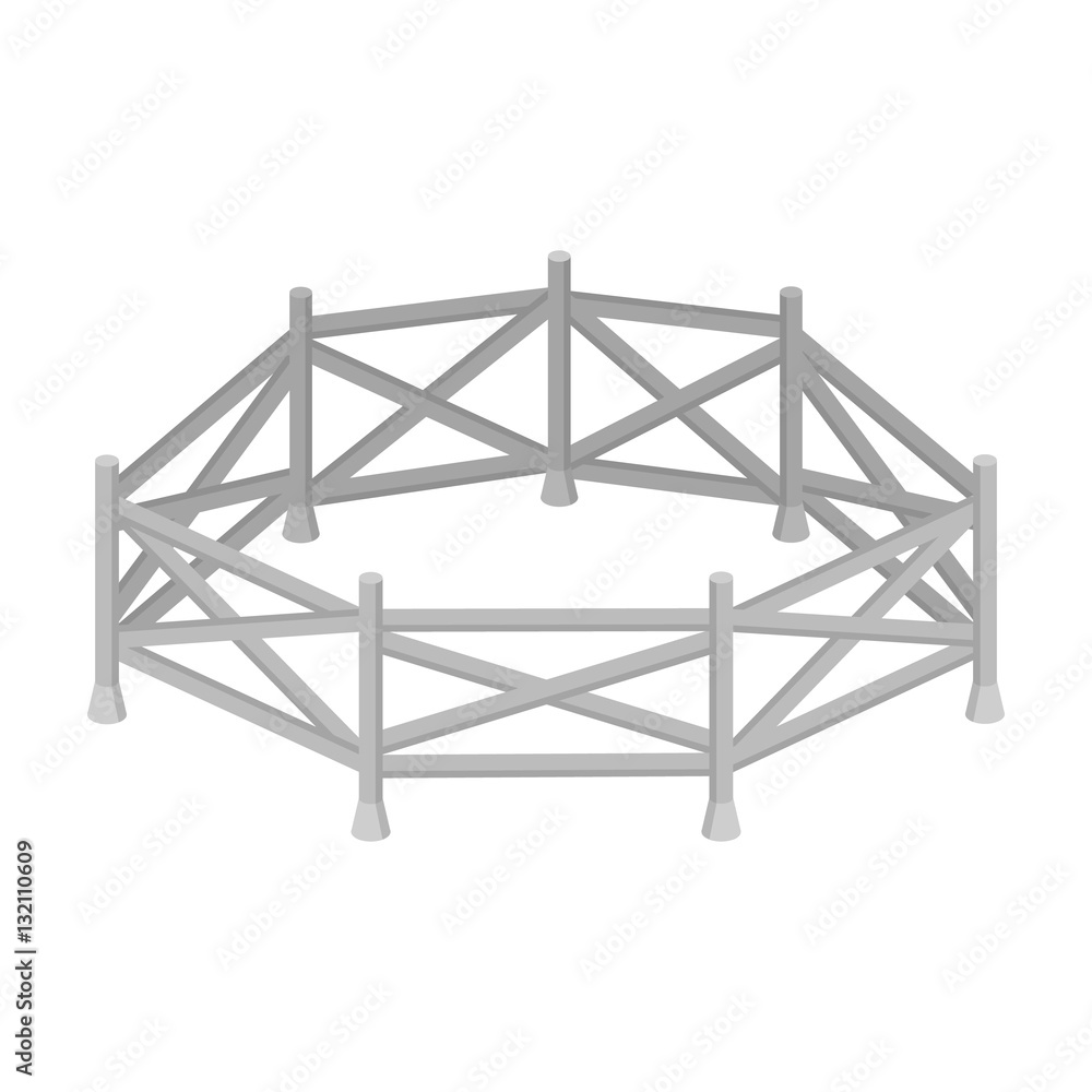 Paddock icon in cartoon style isolated on white background. Hippodrome ...
