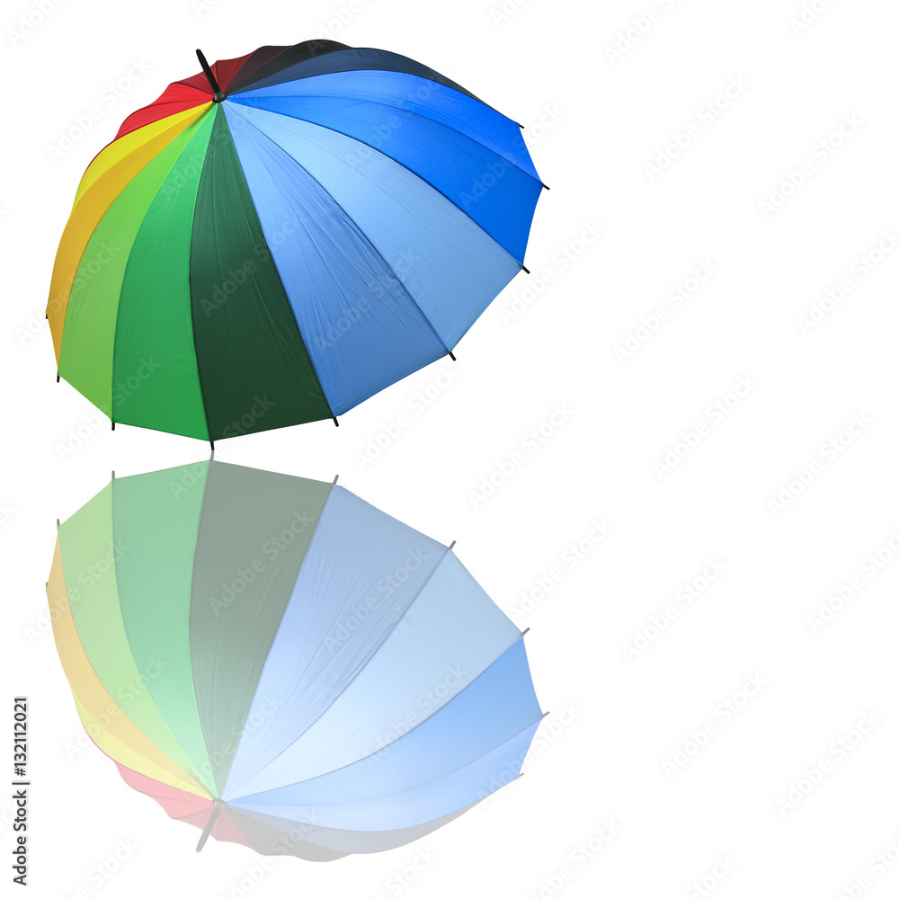rainbow umbrella red green blue yellow orange purple black color Stock ...