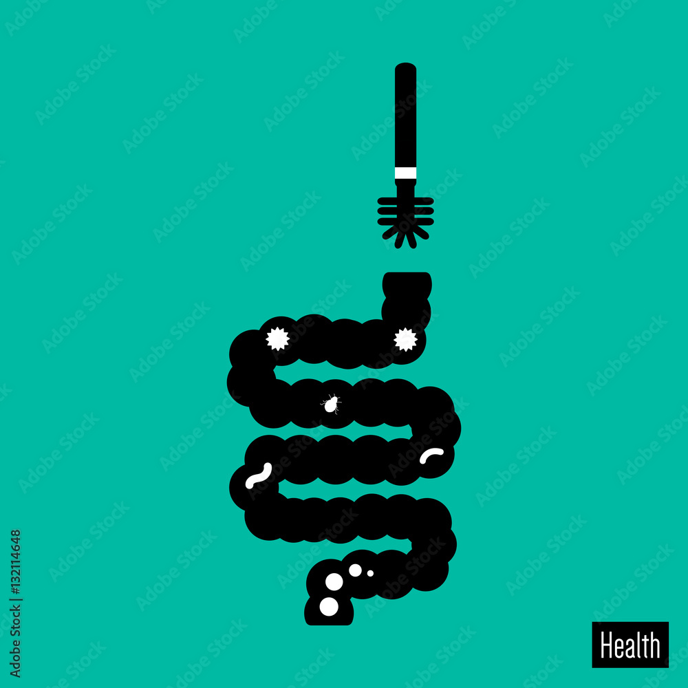Intestine icons. Human Intestines. Purification of human colon Stock ...