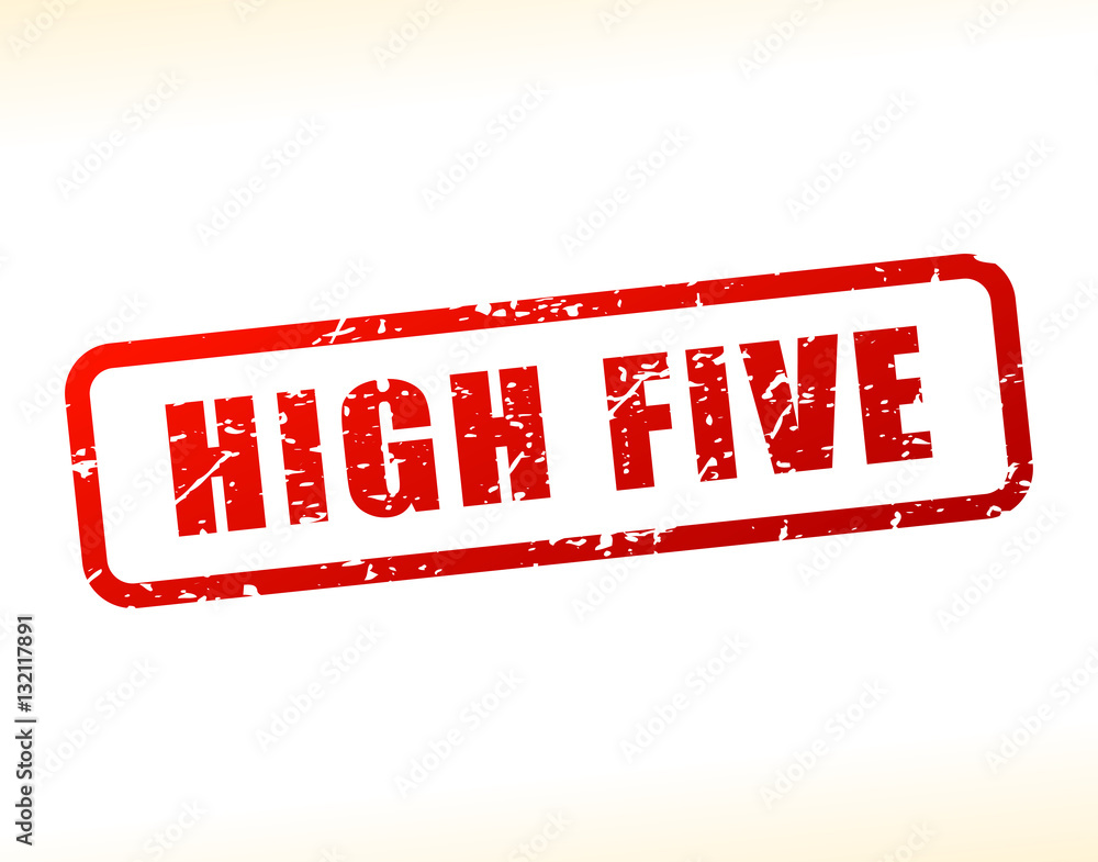 high five text buffered Stock Vector | Adobe Stock