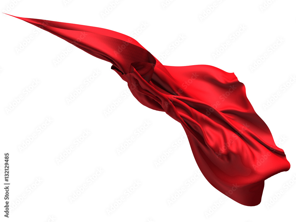 Flying red silk textile fabric flag background Stock Illustration ...