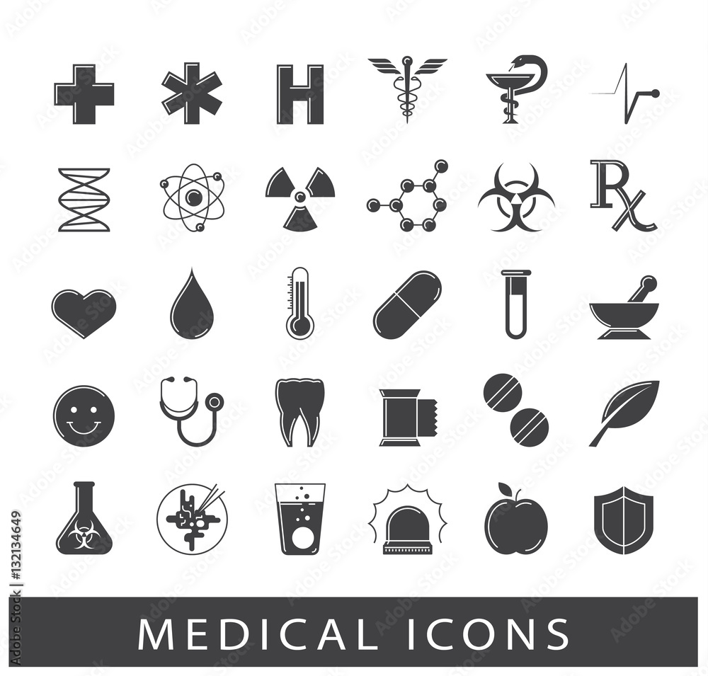 Set of medical and pharmaceutical icons. Collection of premium quality ...