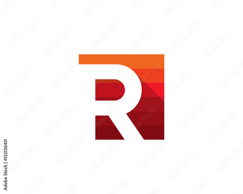Letter R Square Shadow Logo Design Element Stock Vector | Adobe Stock