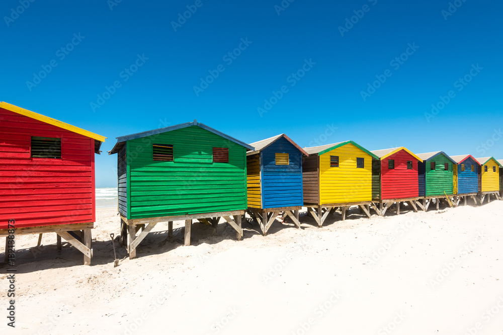 Colorful beach huts Stock Photo | Adobe Stock