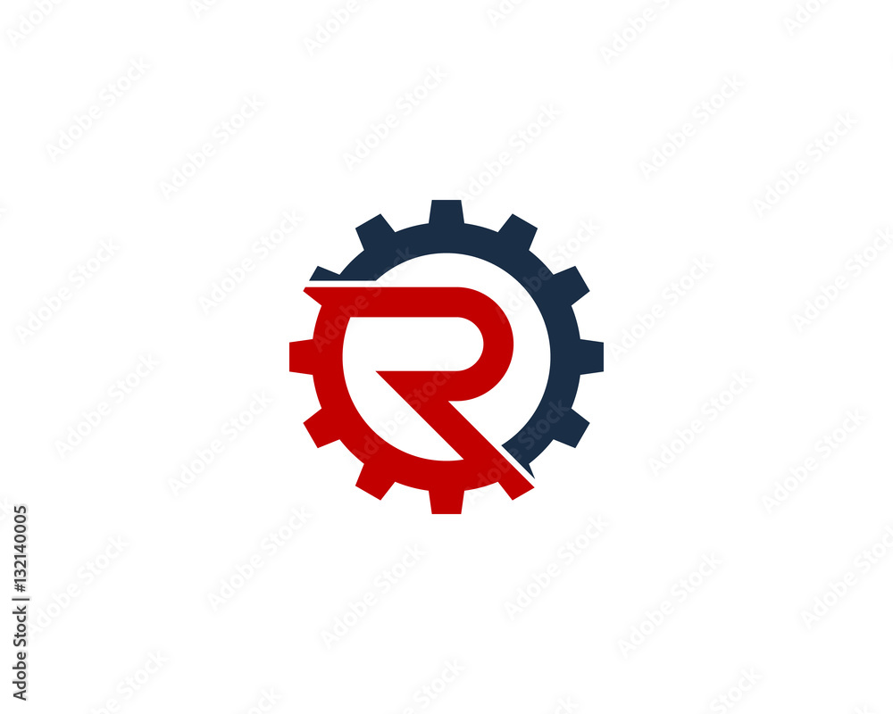 Letter R Gear Logo Design Element Stock Vector | Adobe Stock