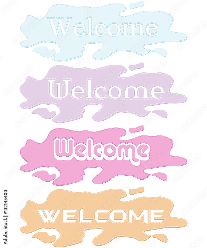 various welcome text on light color Stock Vector | Adobe Stock