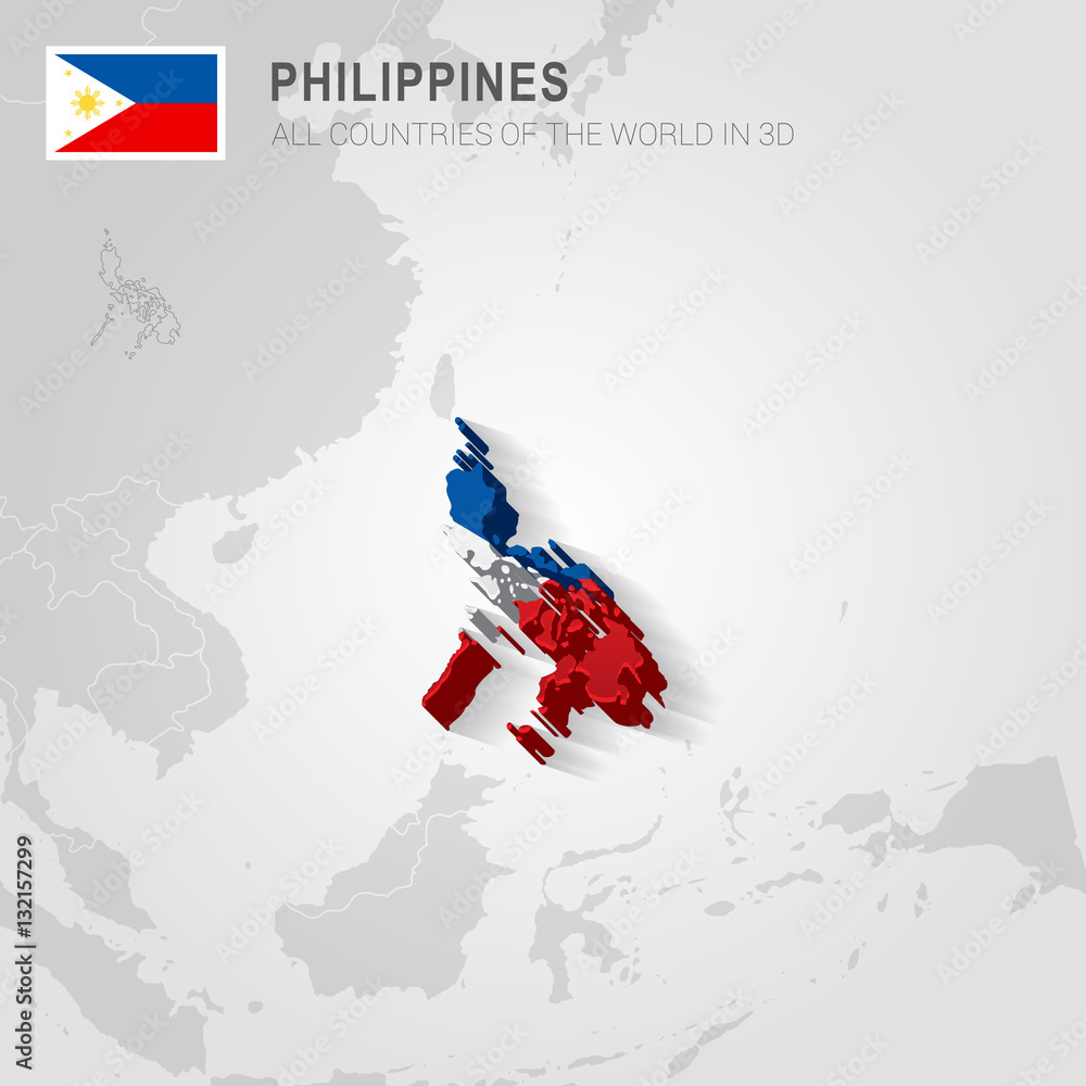 Philippines and neighboring countries. Asia administrative map. Stock ...