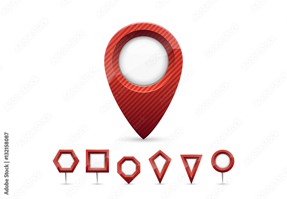 Red Locator Pins Stock Template | Adobe Stock