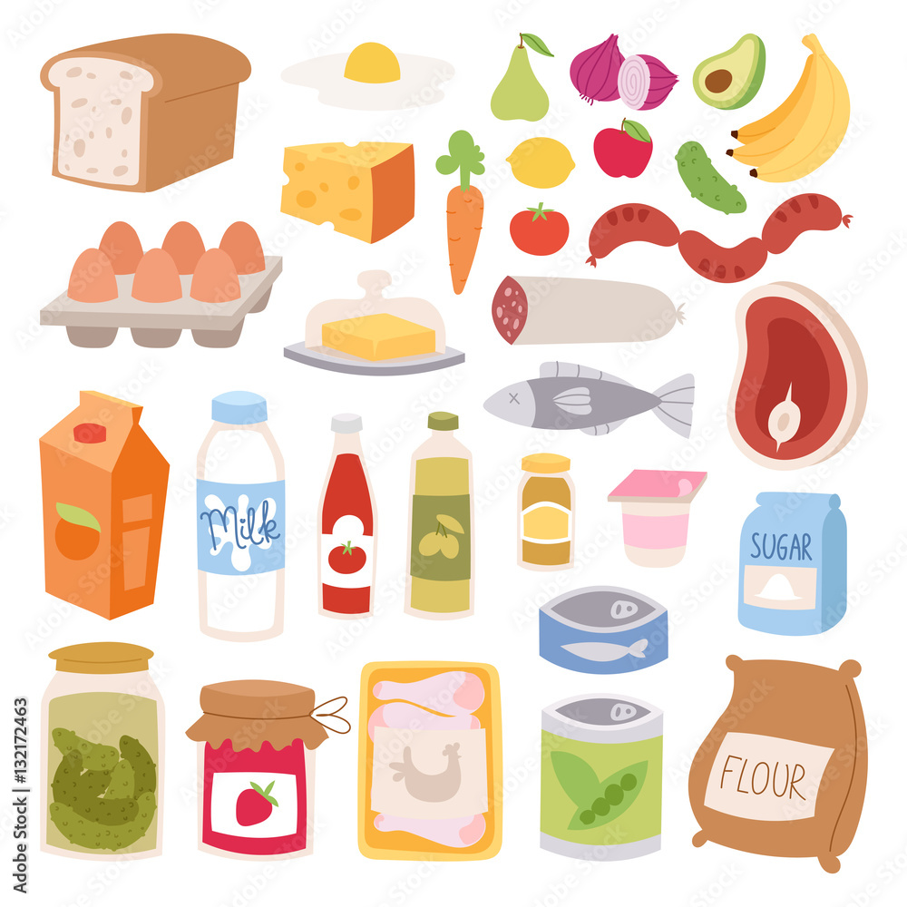 Vettoriale Stock Everyday food vector illustration. | Adobe Stock