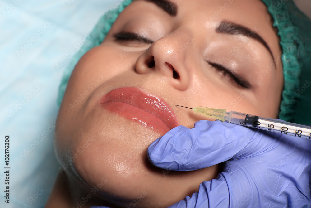 Procedure of facial injection closeup Stock Photo | Adobe Stock