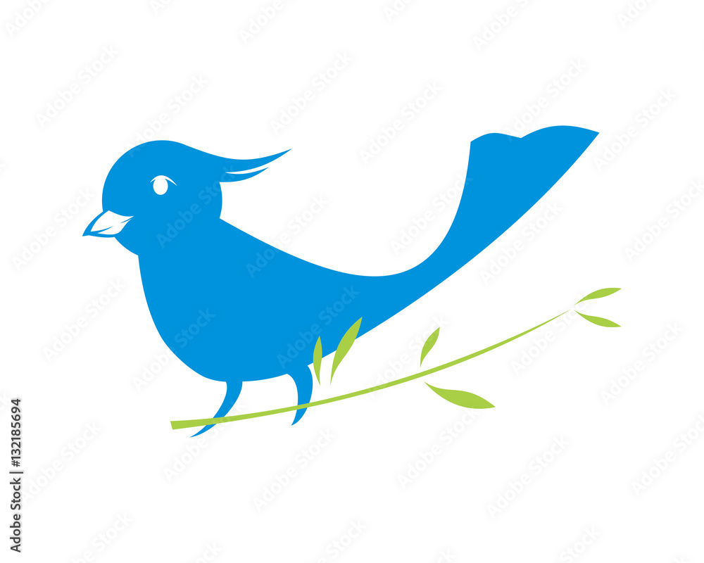 blue bird silhouette Stock Vector | Adobe Stock