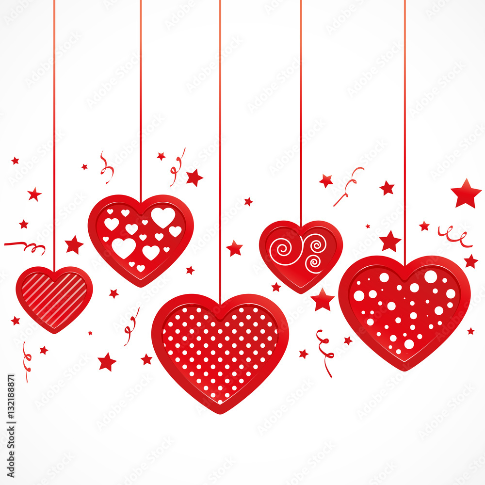 affiche coeur rouge Stock Vector | Adobe Stock