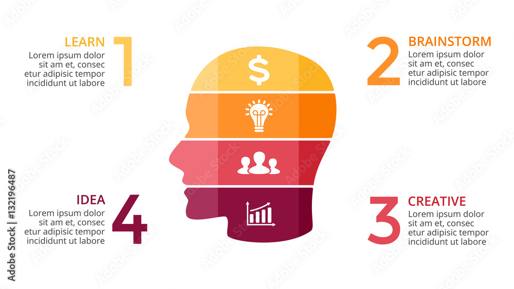 Vector brain infographic. Template for human head diagram, artificial ...