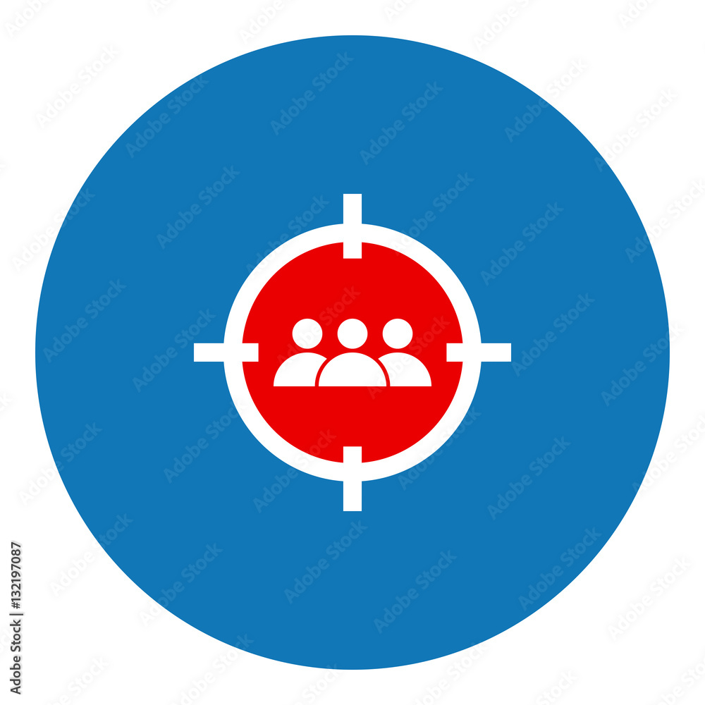 Market segment illustration - Flat design icon - filled circle blue red ...