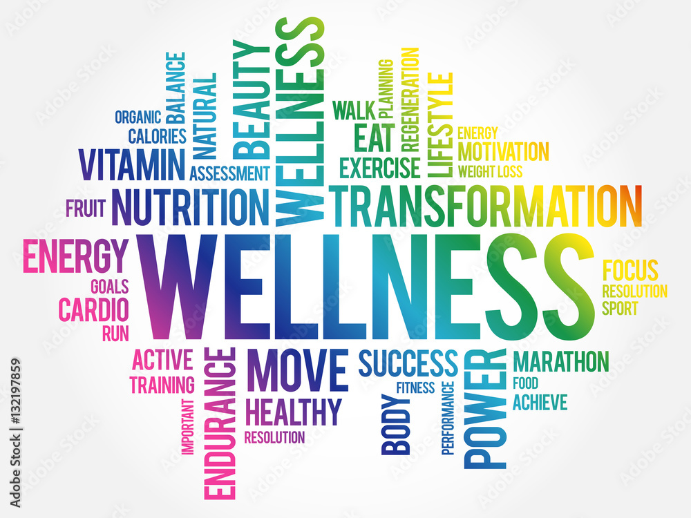 WELLNESS word cloud, fitness, sport, health concept Stock Vector ...
