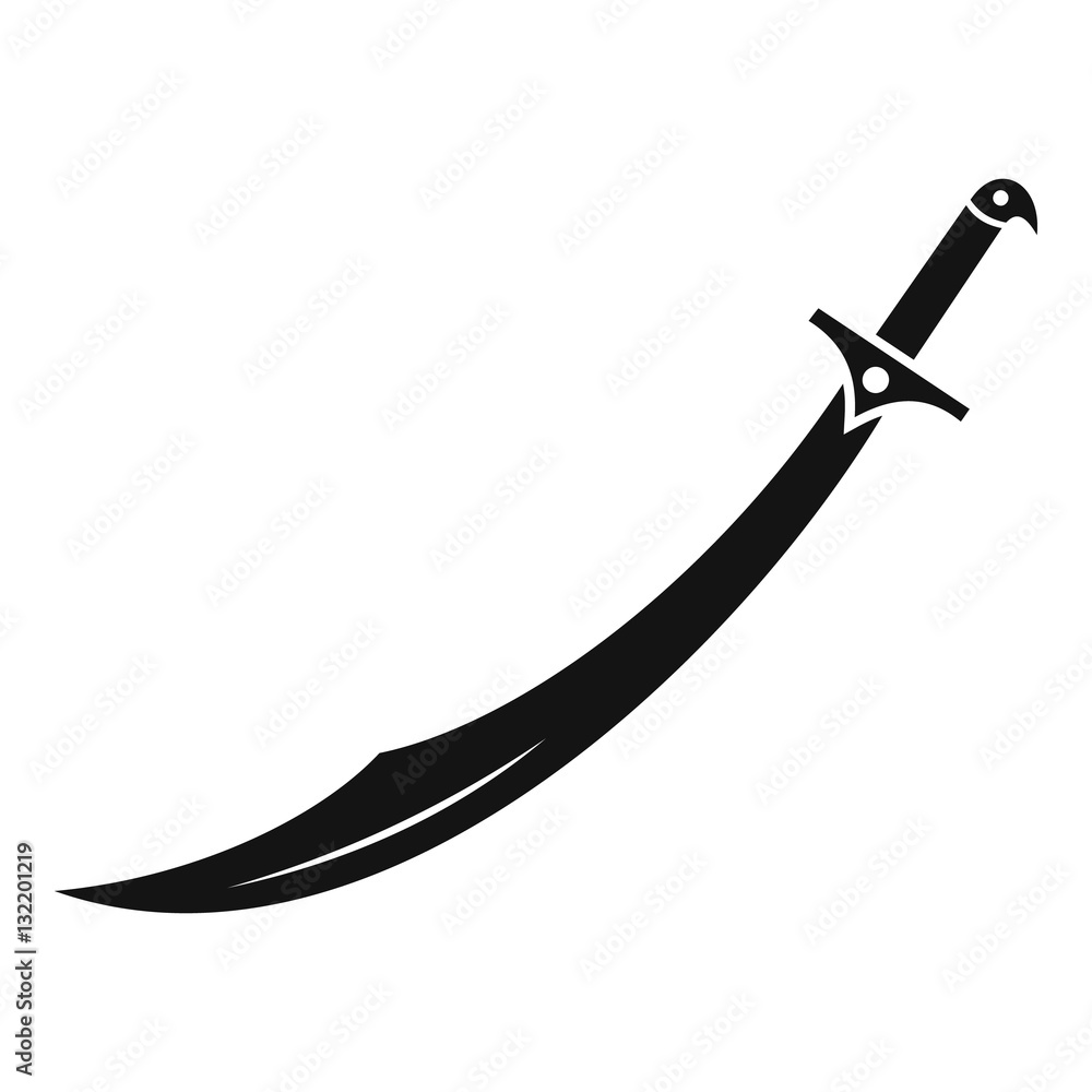Scimitar sword icon. Simple illustration of scimitar sword vector icon ...