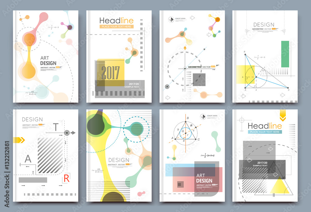 Abstract composition. Math science text frame surface. A4 brochure ...