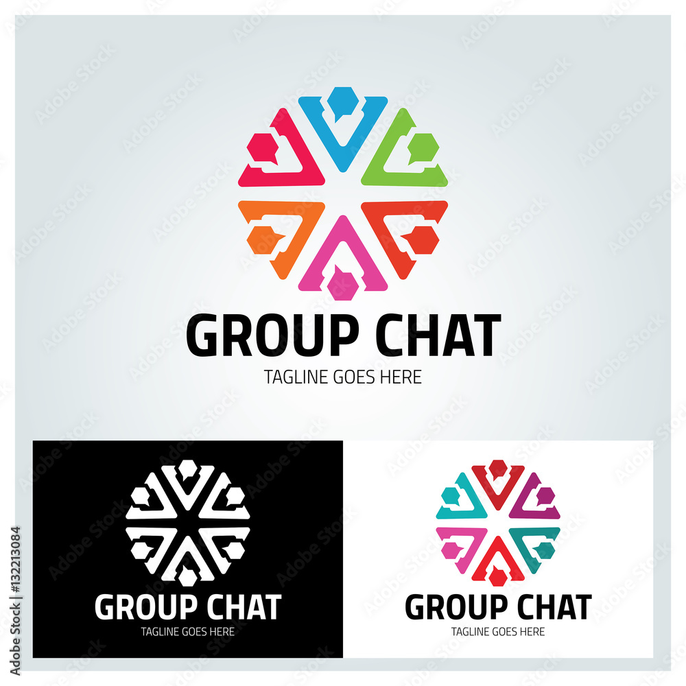 Group chat logo design template ,Communication logo design concept ...