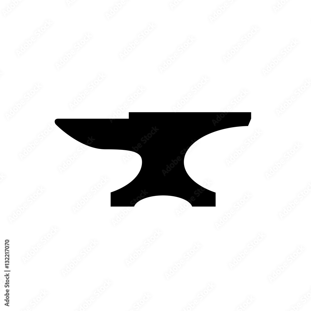 Anvil icon. Black icon isolated on white background. Anvil silhouette ...