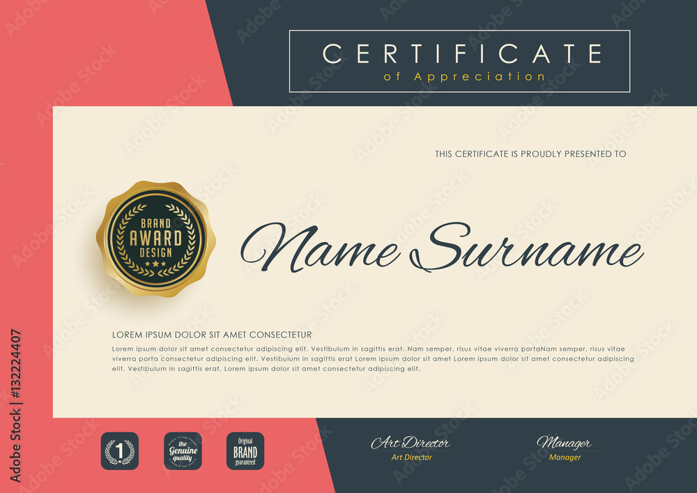 certificate template with modern pattern, Diploma design graduation ...