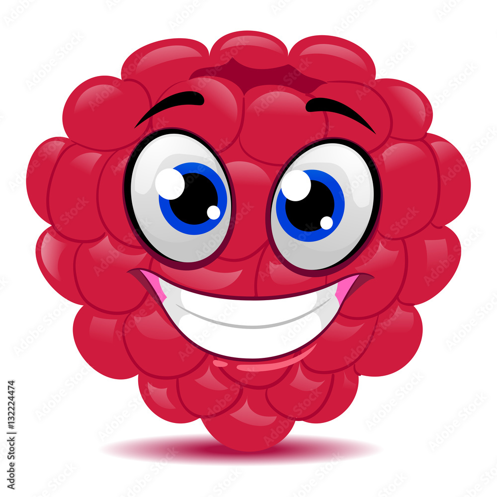 Vector Illustration of Happy Raspberry Mascot Stock Vector | Adobe Stock