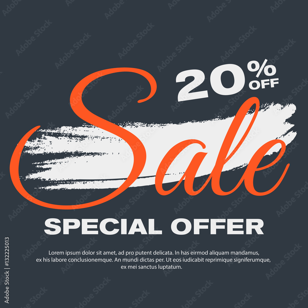 20% off sale banner. Special offer, discount poster. Vector ...