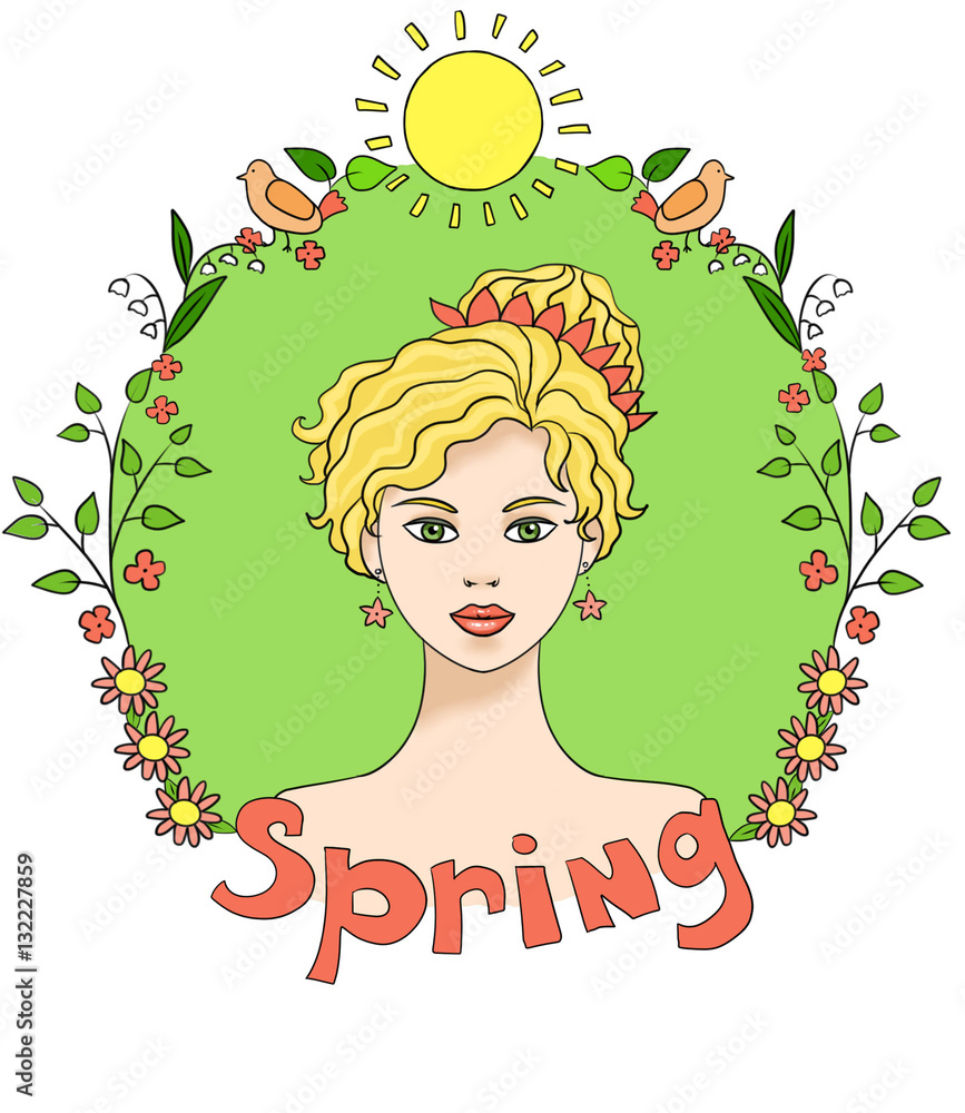 Colorful illustration of a color type 'spring' Stock Illustration ...