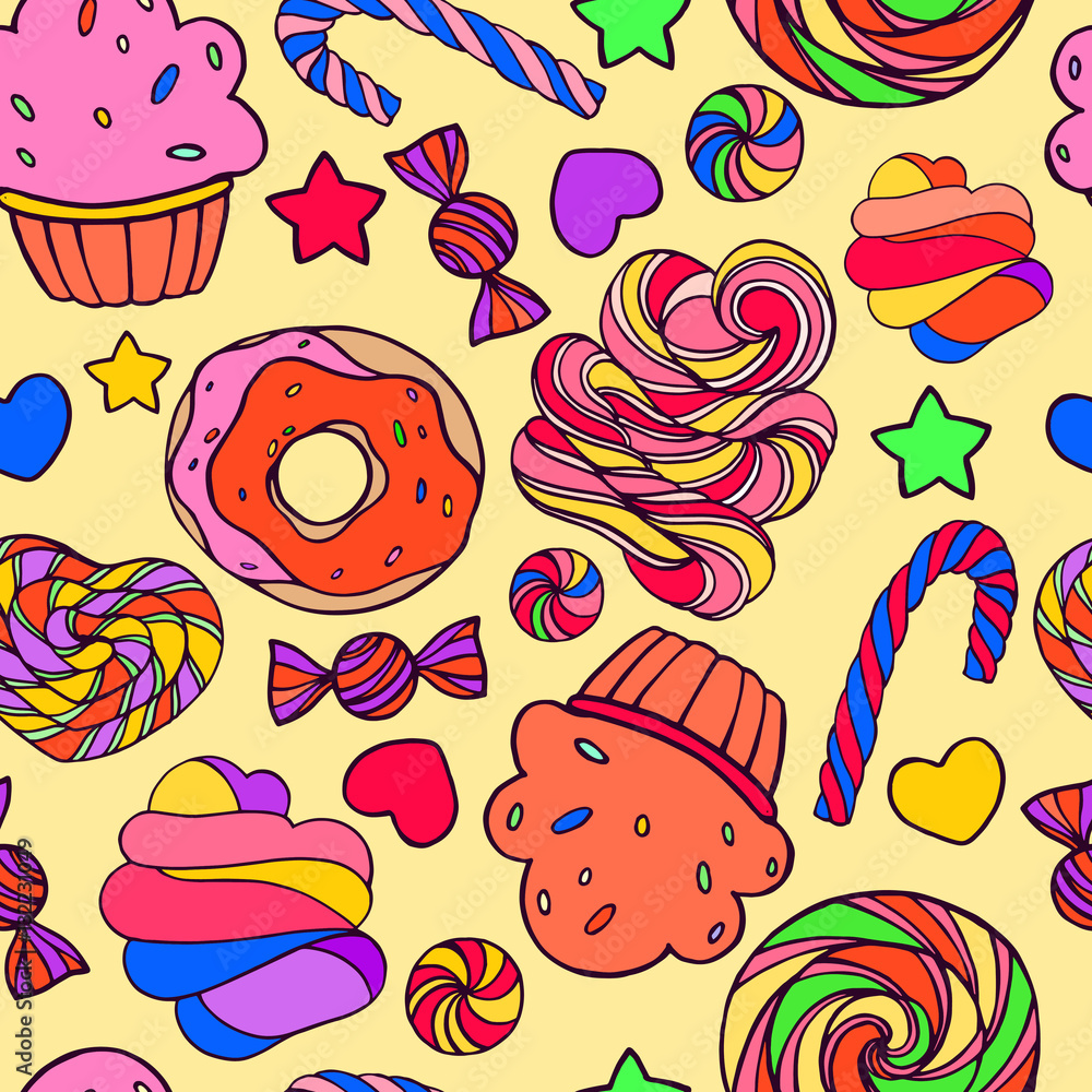 Candy pattern. Stock Vector | Adobe Stock