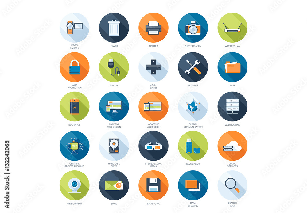 25 Media and Storage Icons Stock Template | Adobe Stock