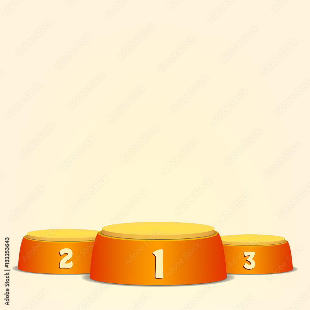 Empty Vector Podium. Round Winners Pedestal Concept With First, Second ...