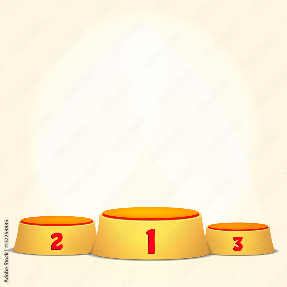 Empty Vector Podium. Round Winners Pedestal Concept With First, Second ...