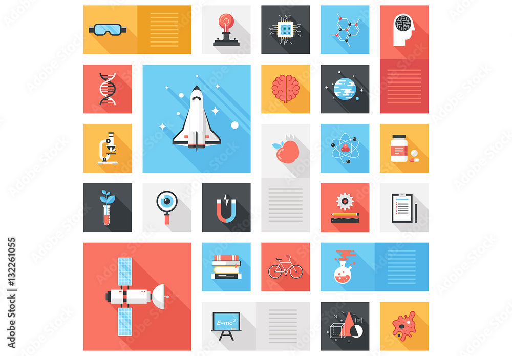 Flat Space and Science Grid Illustration Stock Template | Adobe Stock