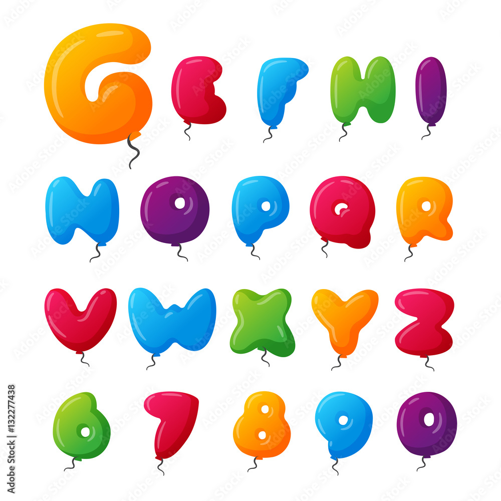 Balloon alphabet vector set. Stock Vector | Adobe Stock