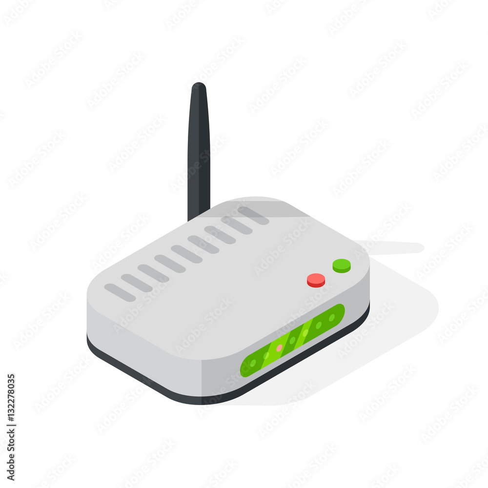 Isometric wi-fi modem router illustration isolated on white. Stock ...