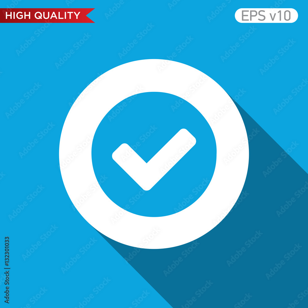 Colored icon or button of check symbol with background Stock Vector ...