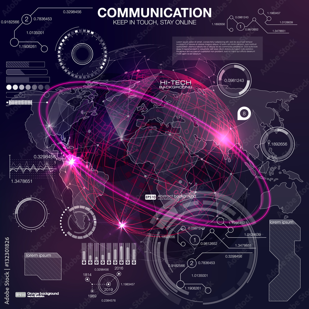 UI hud infographic interface web elements. Futuristic space thin HUD ...