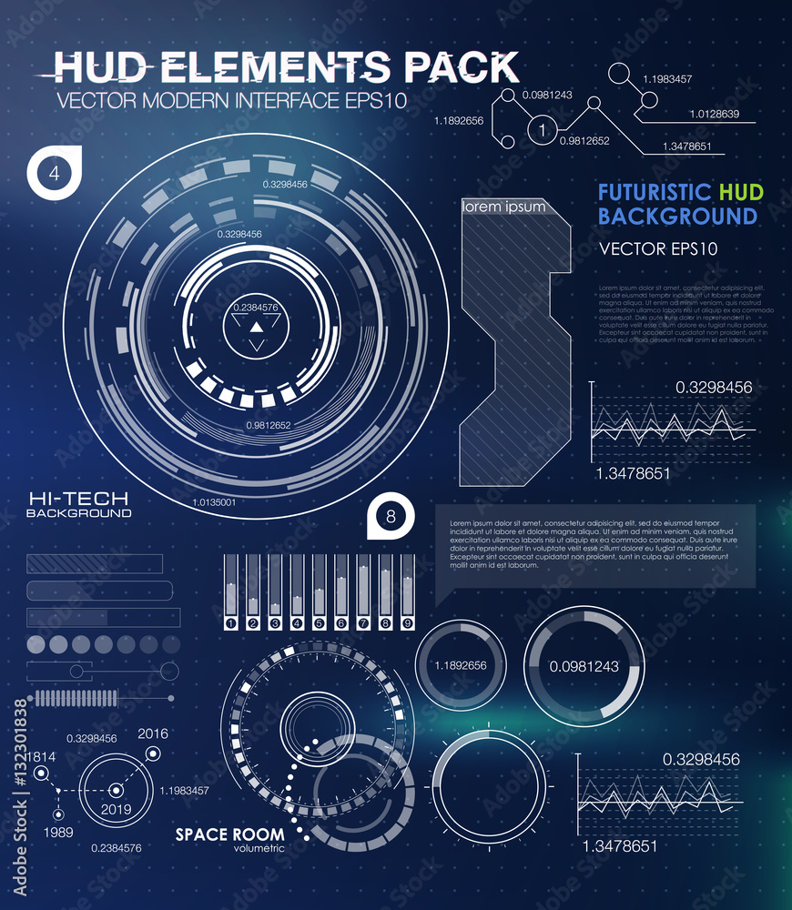 UI hud infographic interface web elements. Futuristic space thin HUD ... UI hud infographic interface web elements. Futuristic space thin HUD ...