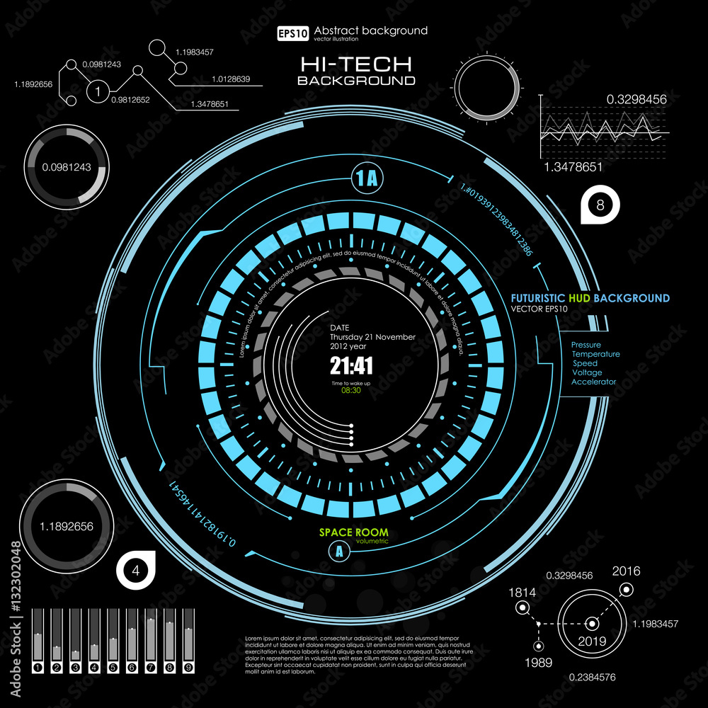 HUD background outer space. infographic elements. futuristic user ...